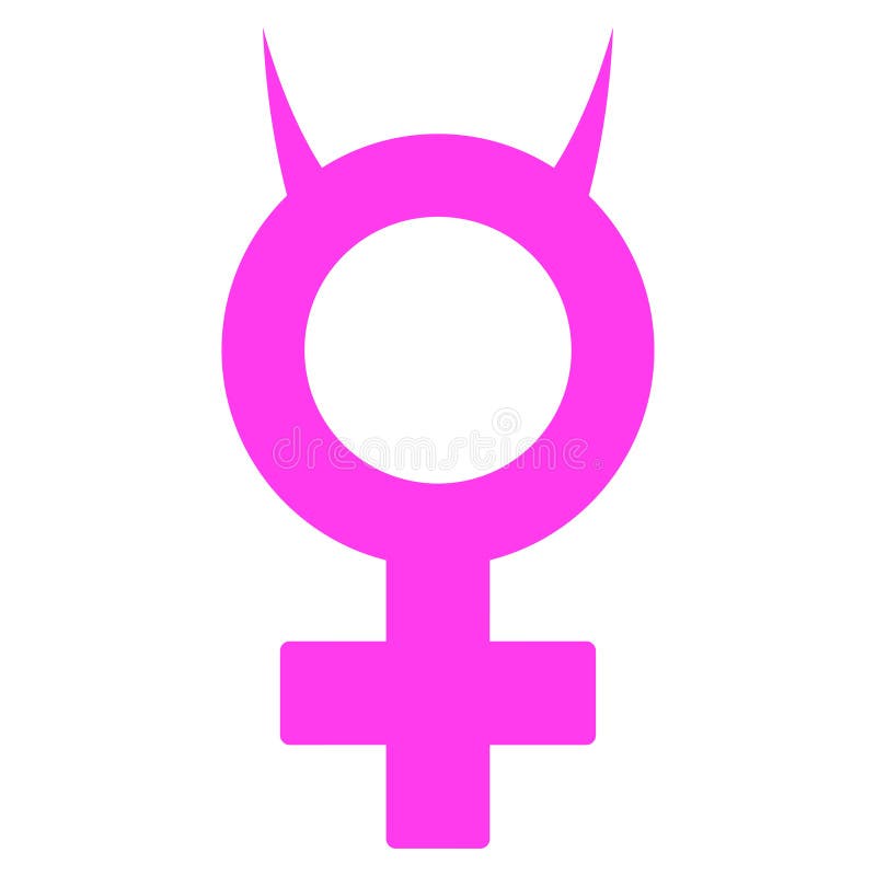 Devil Female Symbol Flat Icon Stock Vector - Illustration of horrible ...