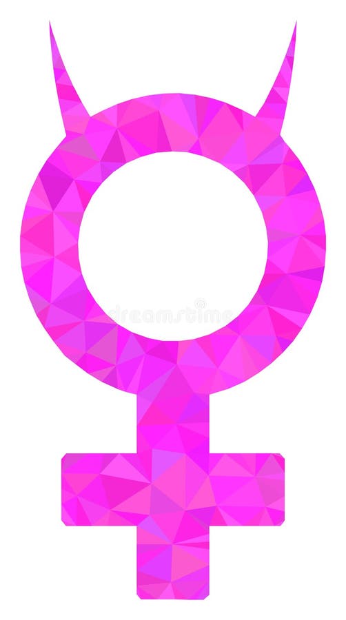 Devil Female Symbol Polygonal Lowpoly Flat Icon Stock Vector ...