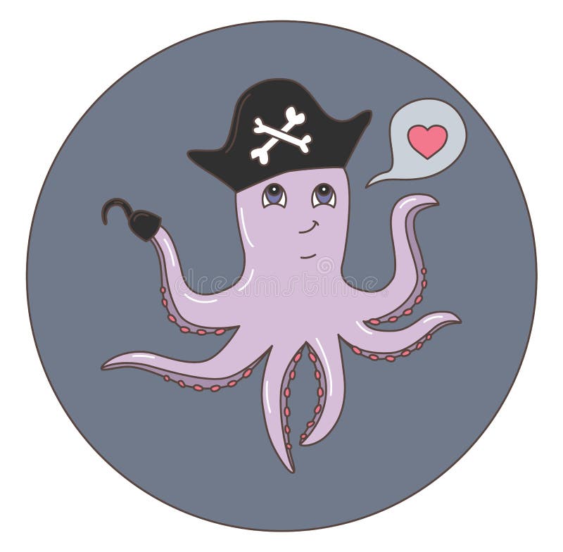 Illustration of a Cartoon Octopus. Vector Illustration Stock Vector ...