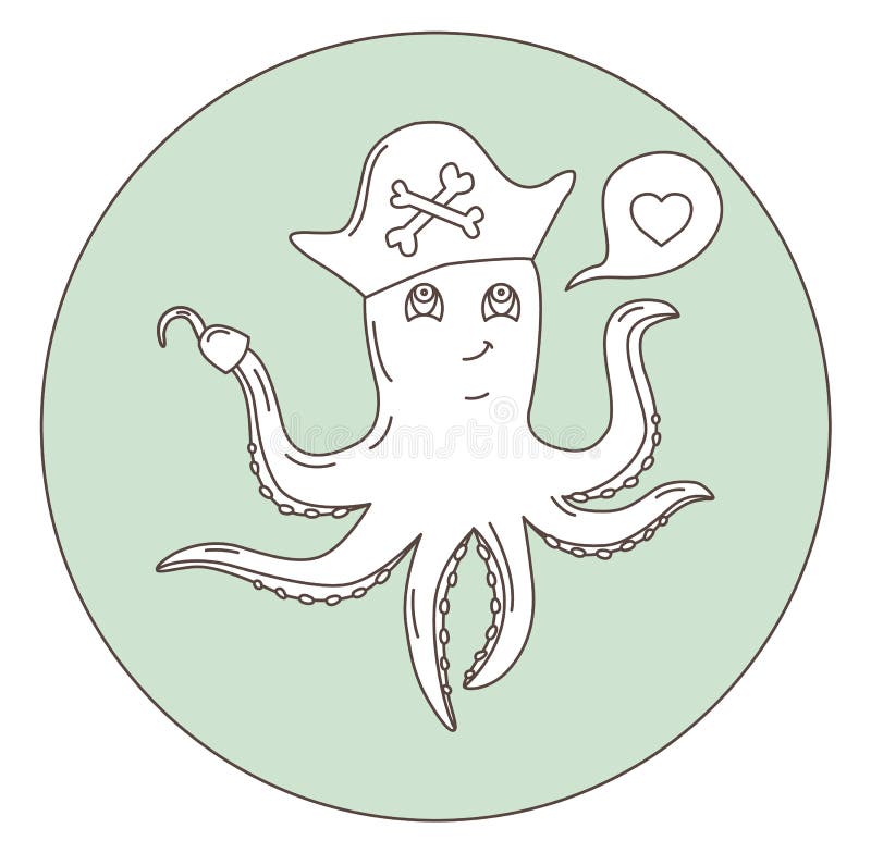 Illustration of a Cartoon Octopus. Vector Illustration Stock Vector ...