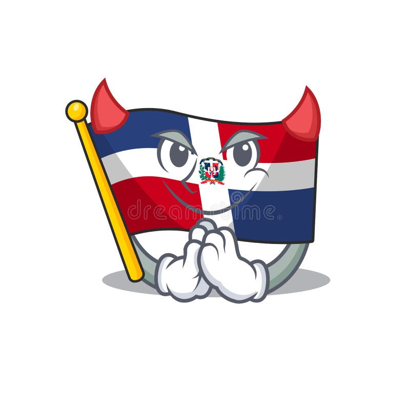 Devil Flag Dominican Republic Cartoon in Character Design Stock Vector ...