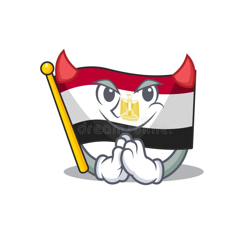 Devil Flag Egypt Folded in Mascot Cupboard Stock Vector - Illustration ...