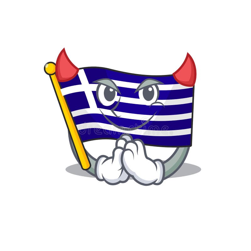 Devil Flag Greece Character Shaped the Cartoon Stock Vector ...