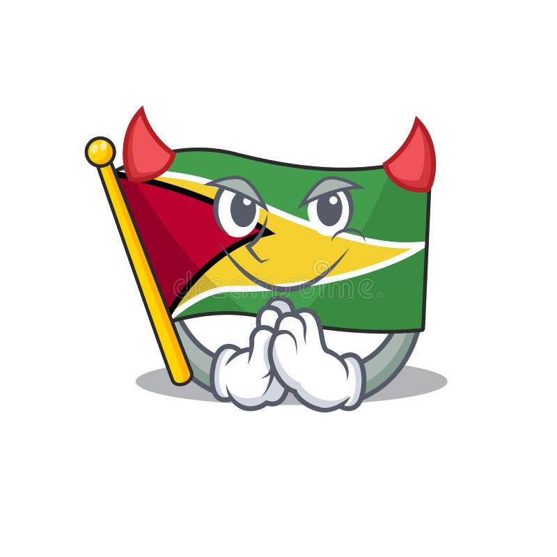 Devil Flag Guyana As with Cartoon Design Stock Vector - Illustration of ...