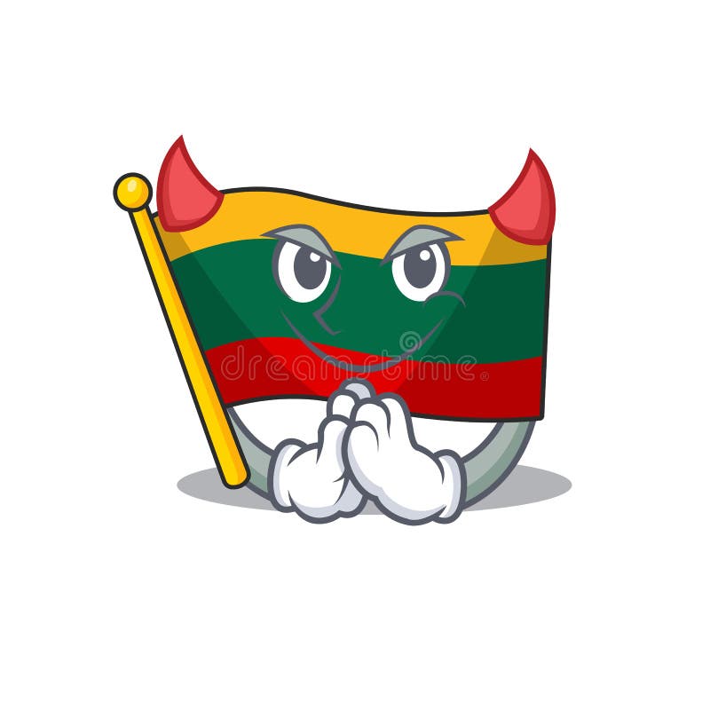 Devil Flag Lithuania Cartoon in Character Design Stock Vector ...