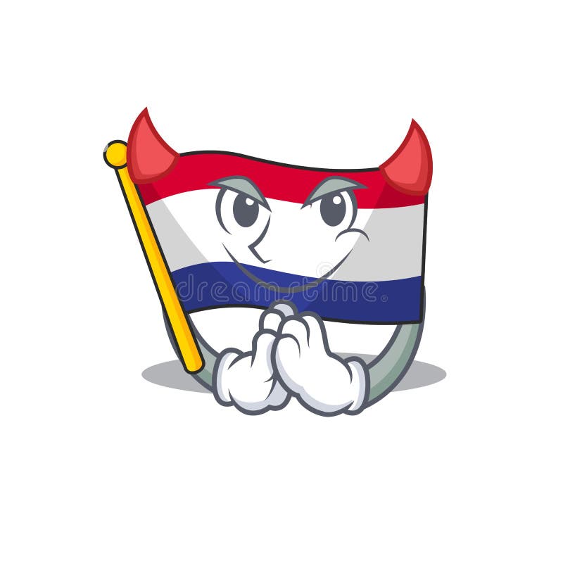 Devil Flag Netherlands Fluttered on Cartoon Pole Stock Vector ...