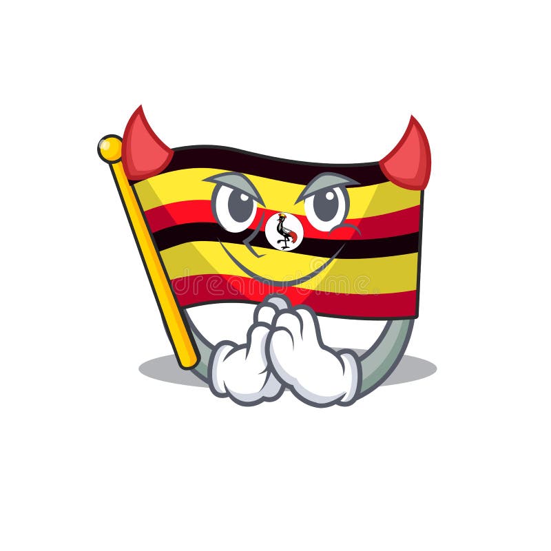 Devil Flag Uganda Isolated in the Cartoon Stock Vector - Illustration ...