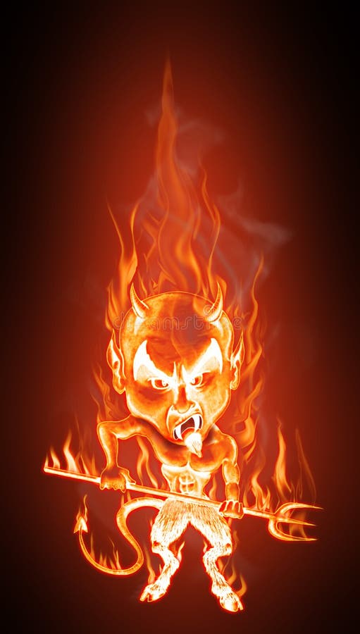 Devil in flames stock illustration. Illustration of monster - 15761040