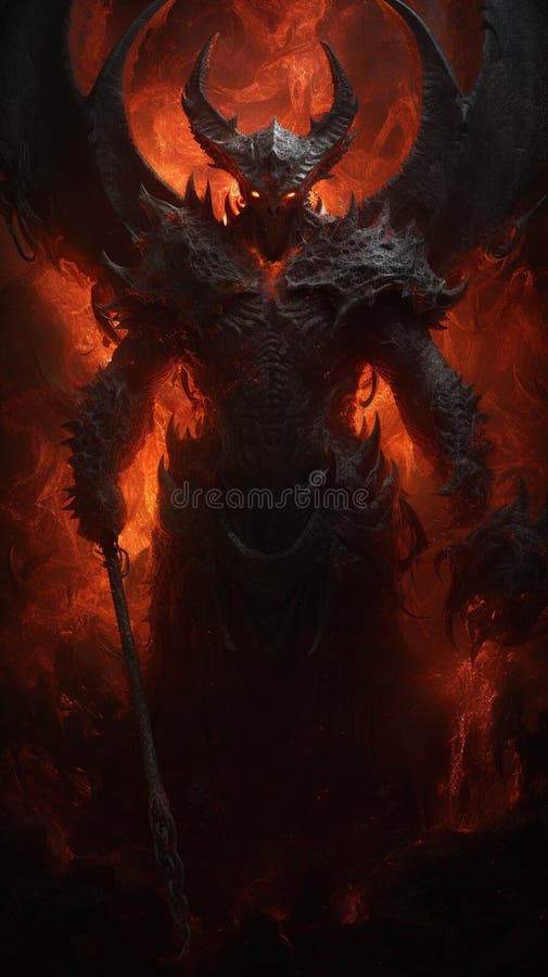 Devil in Flames. Demon in the Fire Stock Illustration - Illustration of ...