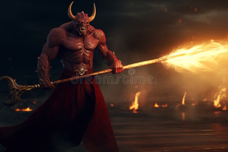Devil in Flames. Demon in the Fire Stock Illustration - Illustration of ...