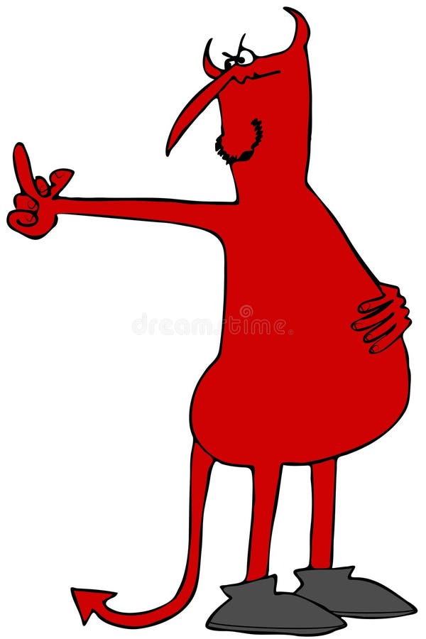Devil flipping the bird stock illustration. Illustration of flip - 52232000