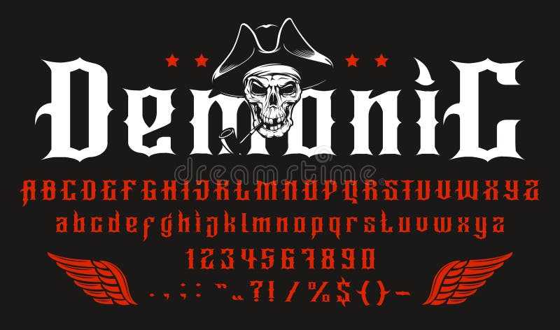 Devil Font, Demon Typeface, Horror Type Letters Stock Vector ...
