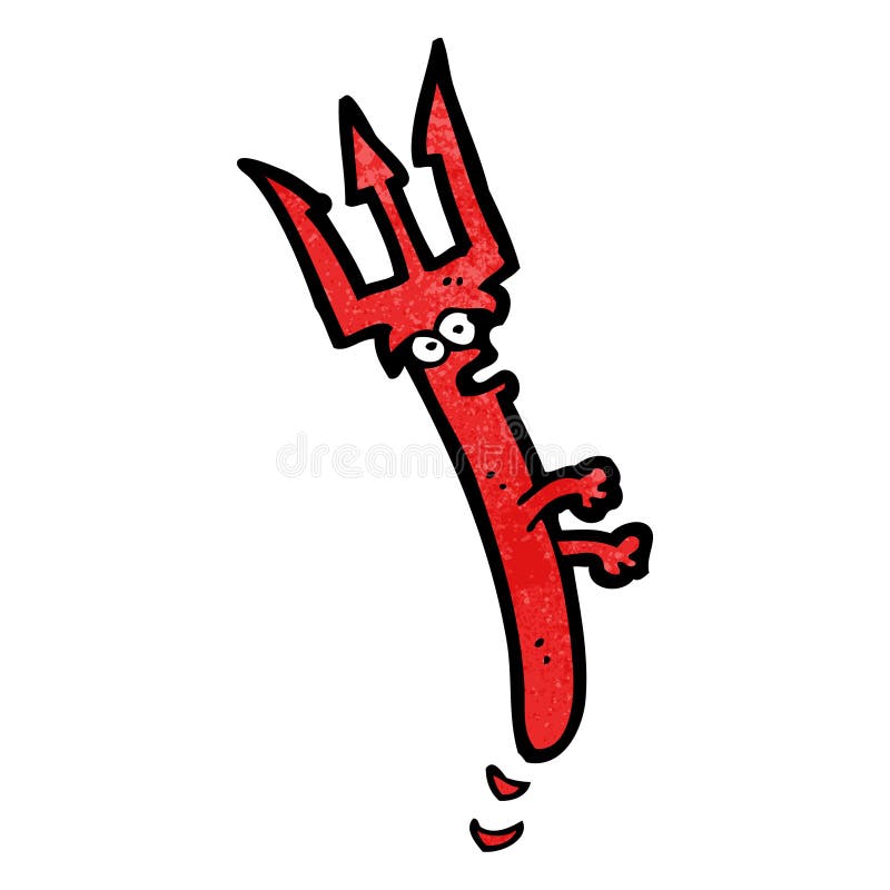 Devil Fork Cartoon Character Stock Vector - Illustration of fork, sign ...