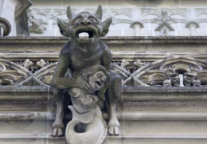 Devil Gargoyle, Minster of Bern Stock Photo - Image of switzerland ...