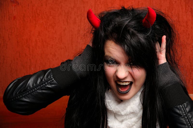 Devil girl stock photo. Image of rest, stand, adult, devil - 22777466
