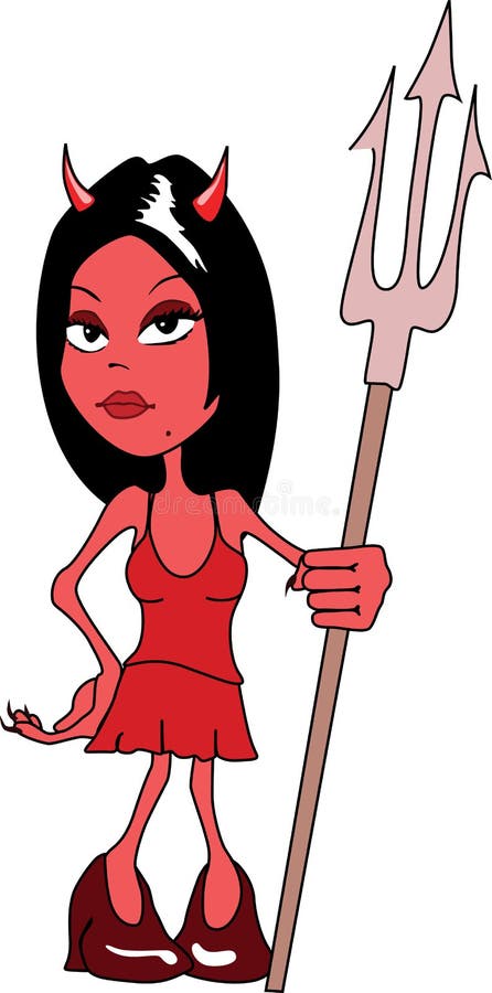 Devil Girl stock vector. Illustration of fairy, pitchfork - 2325368