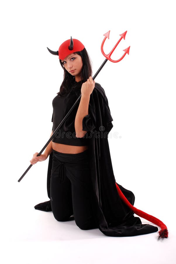 Devil girl stock image. Image of girl, evil, attractive - 9395413