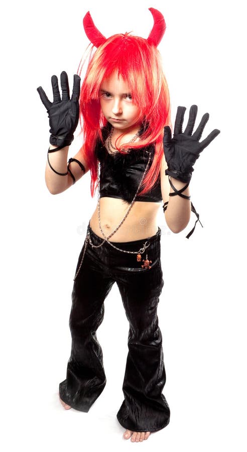 Devil Girl. Devils Carnival Costume Stock Photo - Image of isolated ...