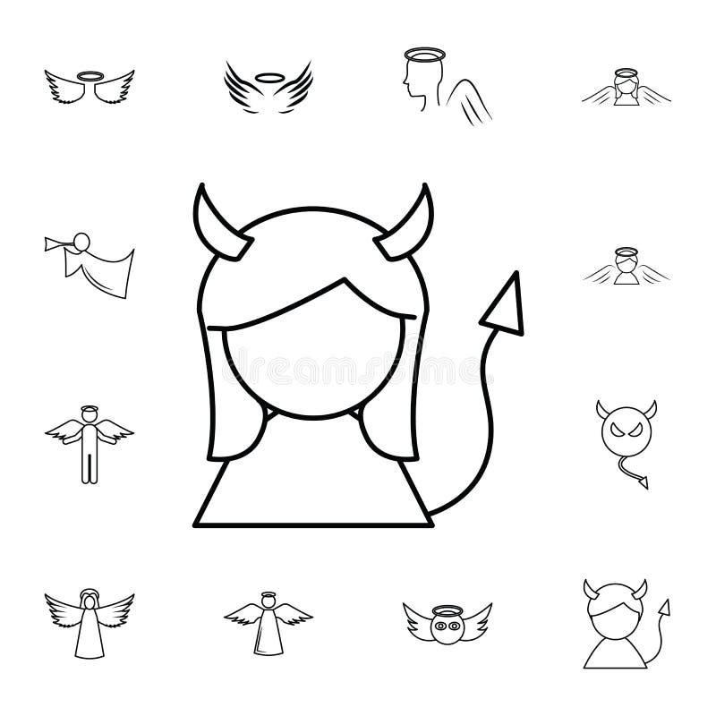 Girl In Costume Angel And Devil Stock Vector - Illustration of holy ...