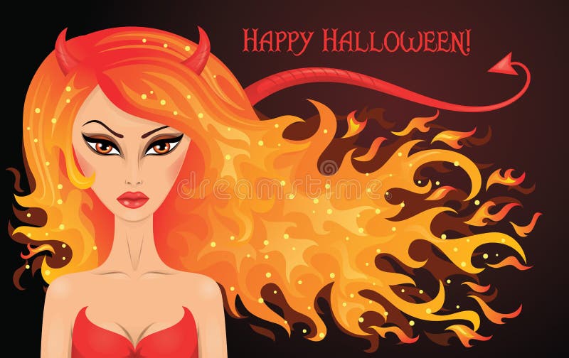 Devil girl. stock vector. Illustration of demon, characters - 60256488