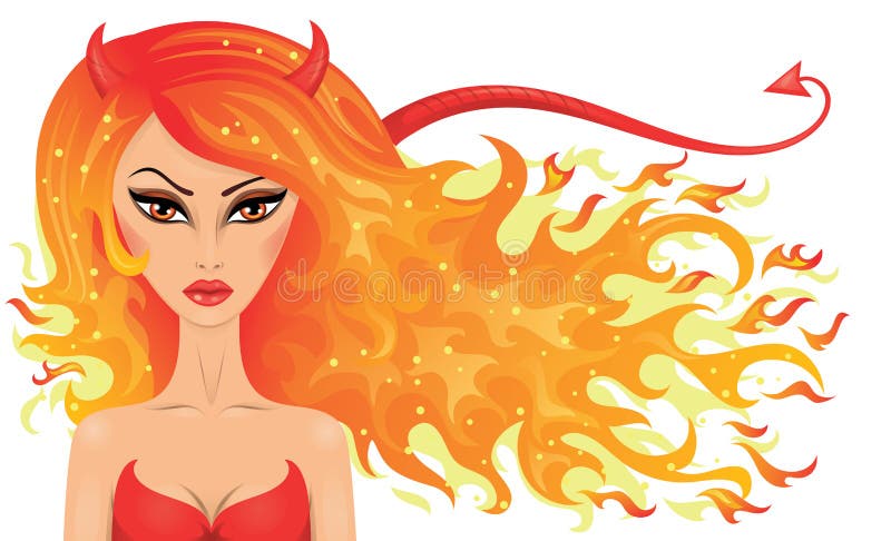 Devil girl. stock vector. Illustration of horror, hell - 60538756