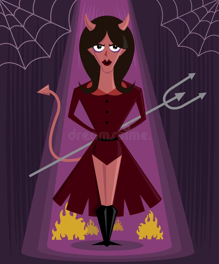 She Devil Halloween Character Vector Illustration Stock Vector ...