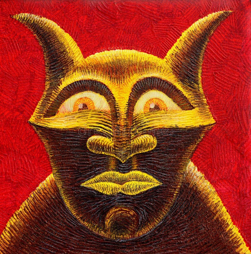 Devil (hand-painted) stock image. Image of funny, lucifer - 33852743