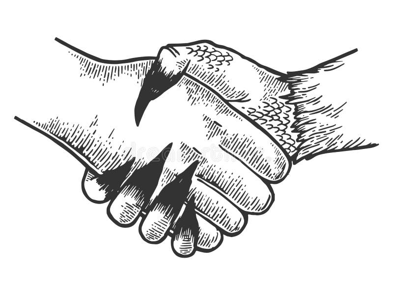 Death Skeleton Handshake Engraving Vector Stock Vector - Illustration ...