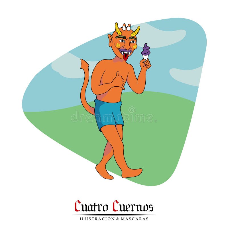 Red Devil Happy Halloween Card Stock Vector - Illustration of fantasy ...