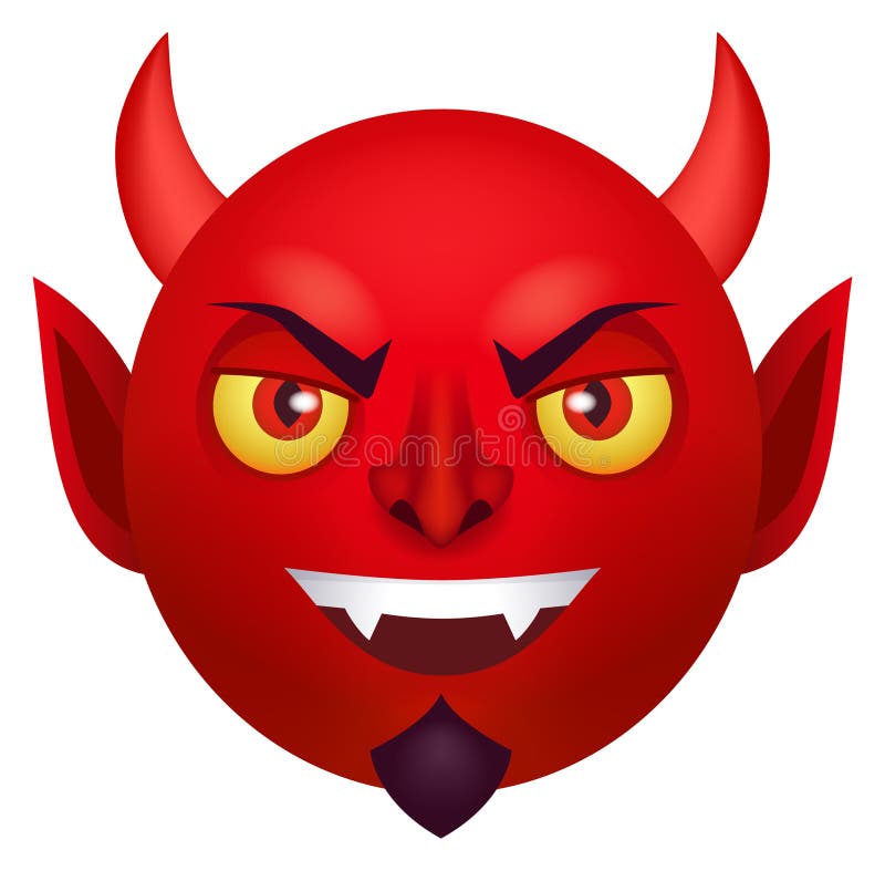 Devil Head Cartoon Icon. Hell Face Mascot Stock Vector - Illustration of spooky, head: 329354920
