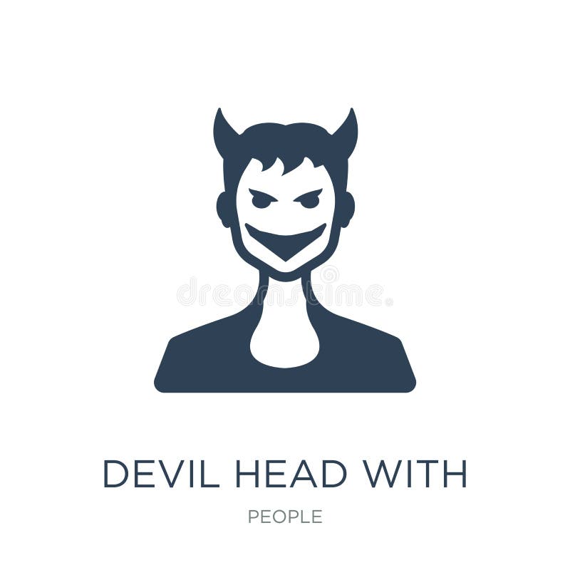 Devil Head with Horns Icon in Trendy Design Style. Devil Head with ...