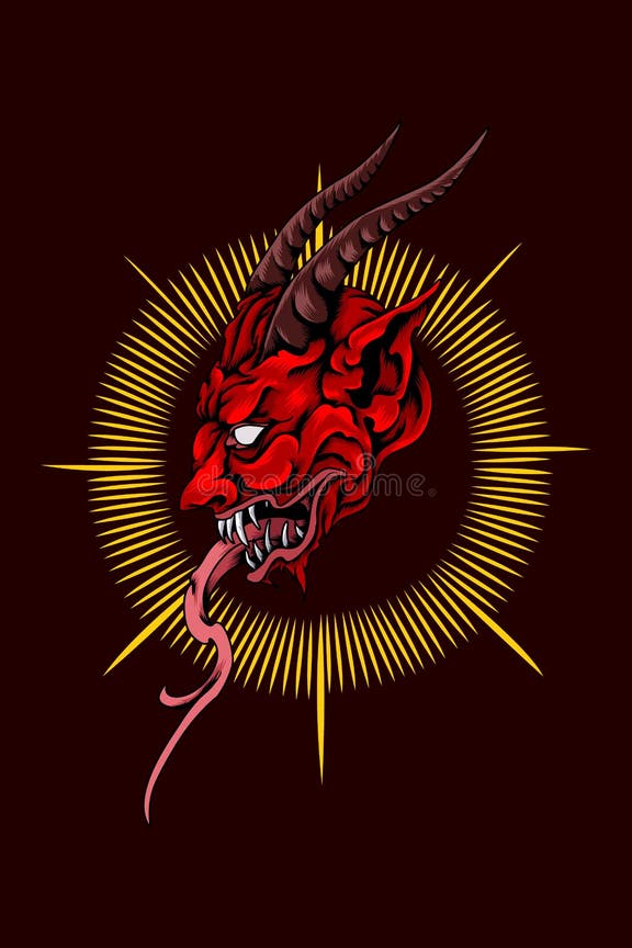 Devil Head Mask Vector Illustration Stock Vector - Illustration of ...