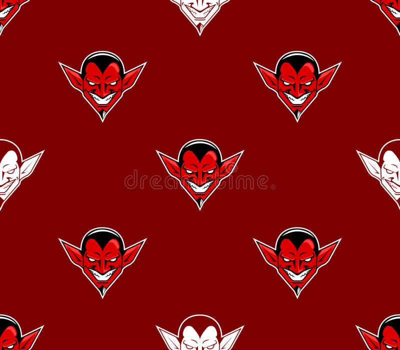 Fat Devil Face Seamless Pattern Stock Vector - Illustration of ...