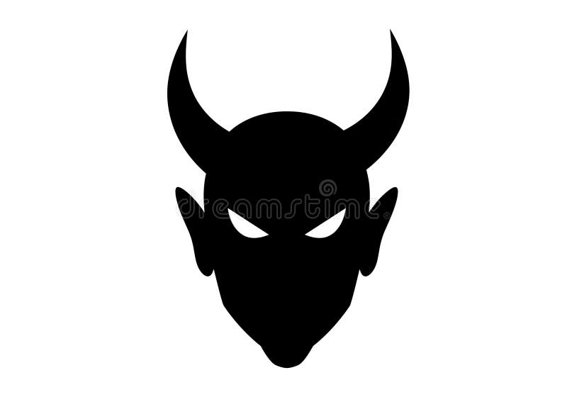 Devil head silhouette stock vector. Illustration of eerie - 379839625