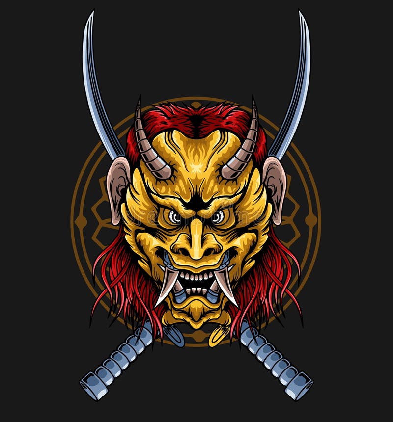 Devil Head with Sword Vector Illustration Design Stock Vector ...