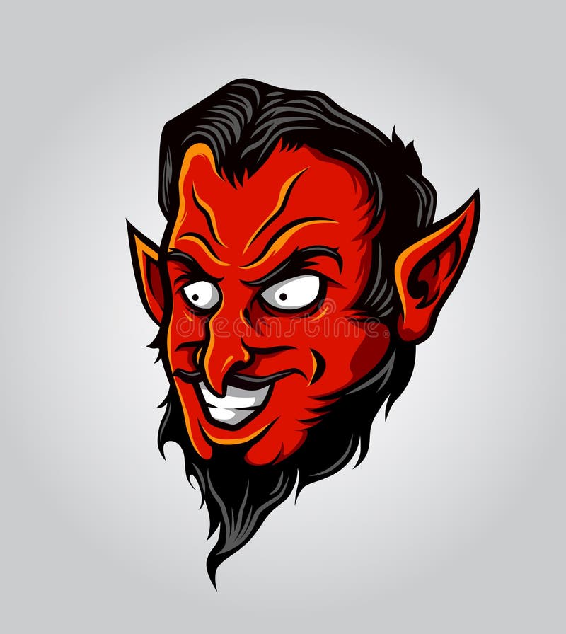 Devil Head Vector stock vector. Illustration of drawing - 84791017