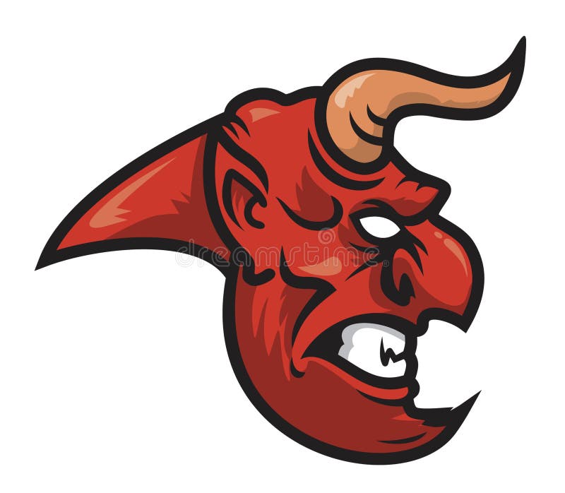 Devil Demon Mascot Head Vector Illustration Stock Vector - Illustration ...