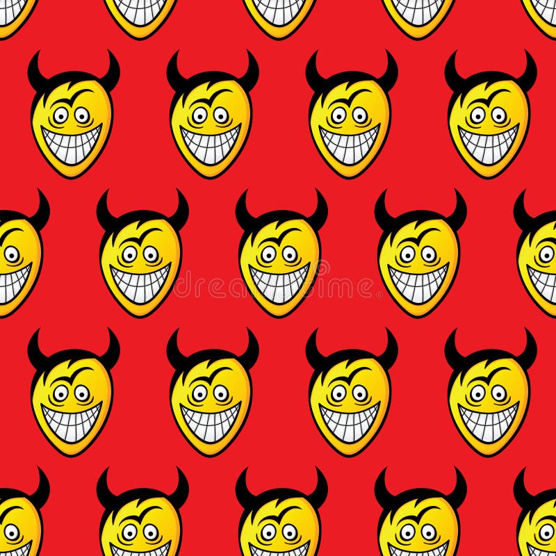 Devil Heads. Seamless Pattern. Stock Vector - Illustration of isolated ...