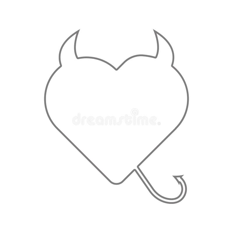 Devil Heart with Horns and Tailicon. Element of Cyber Security for ...