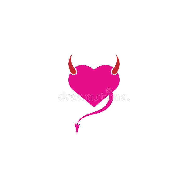 Devil Heart Icon Logo Design Illustration Stock Illustration ...