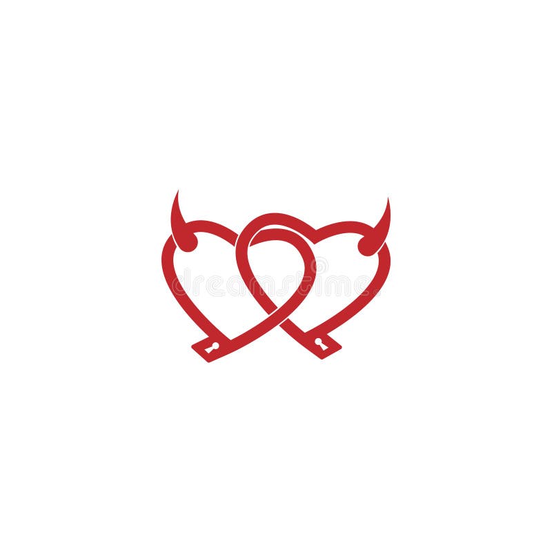 Devil Heart Icon Logo Design Illustration Stock Illustration ...