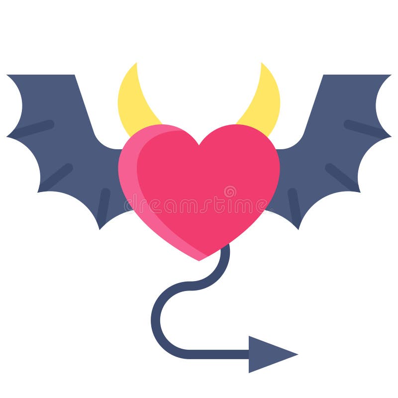 Devil Heart Icon, Love and Heart Vector Stock Vector - Illustration of ...