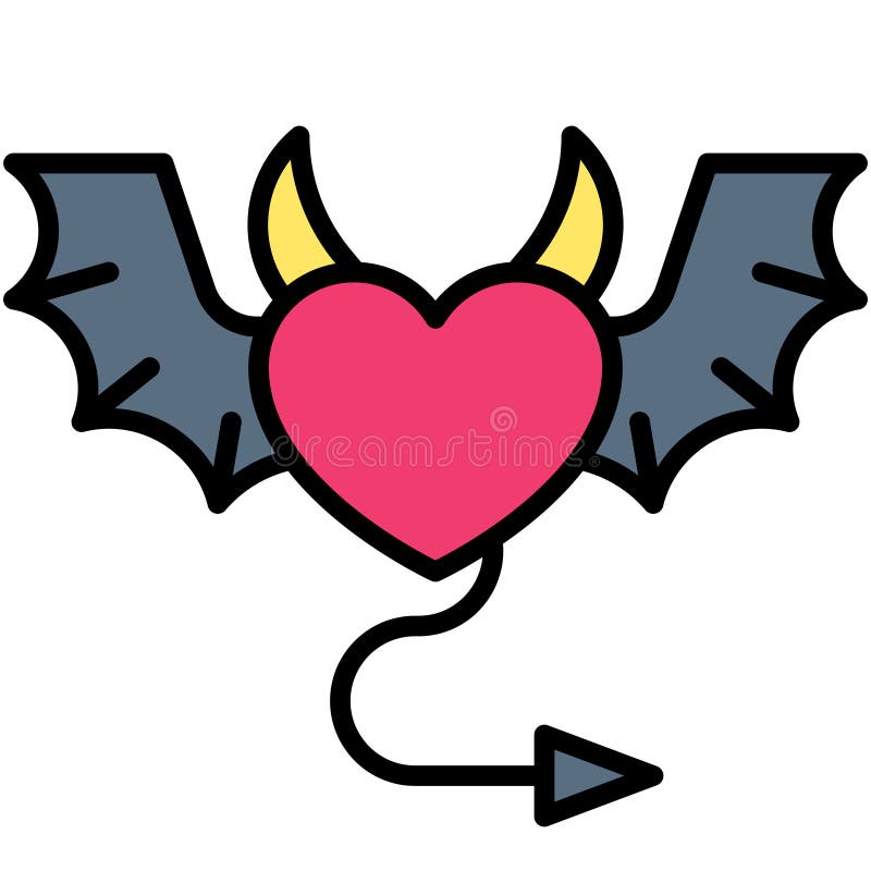 Devil Heart Icon, Love and Heart Vector Stock Vector - Illustration of ...