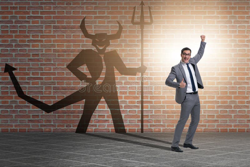 Devil Hiding in the Businessman - Alter Ego Concept Stock Photo - Image ...