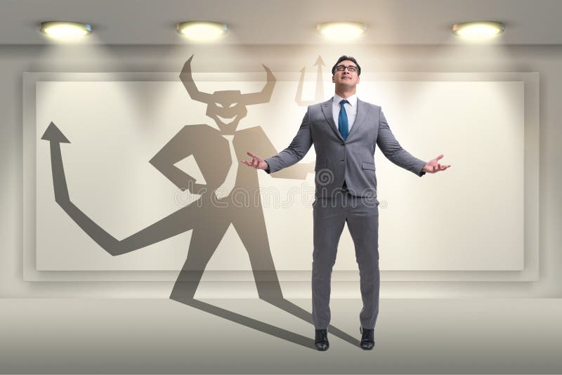 The Devil Hiding in the Businessman - Alter Ego Concept Stock Photo ...