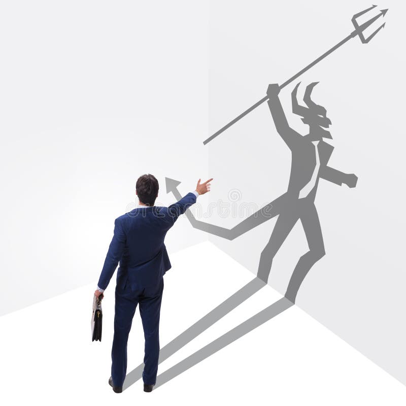 Devil Hiding in the Businessman - Alter Ego Concept Stock Image - Image ...
