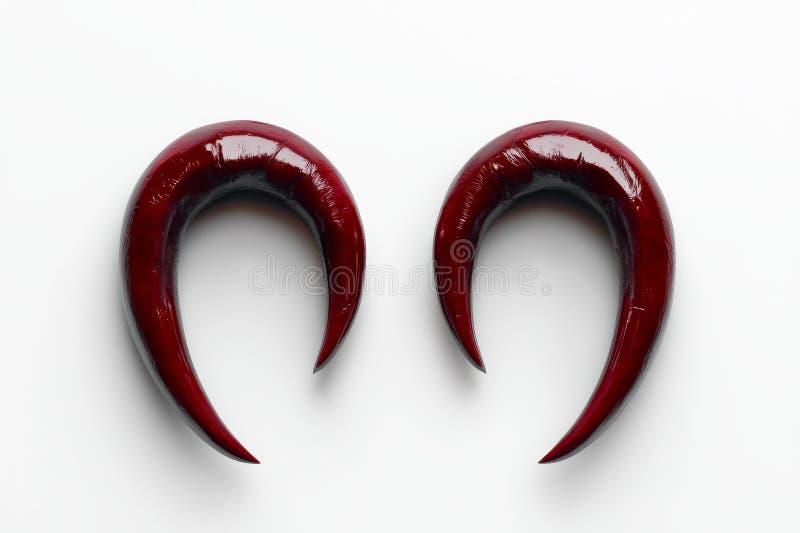 Devil Horn Design Element Cutout. Halloween Red Devil Horns Stock ...