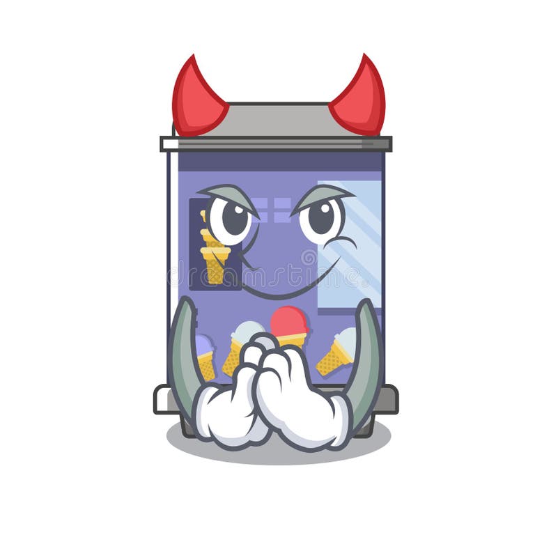 Devil Ice Cream Vending Machine Mascot Shape Stock Vector ...
