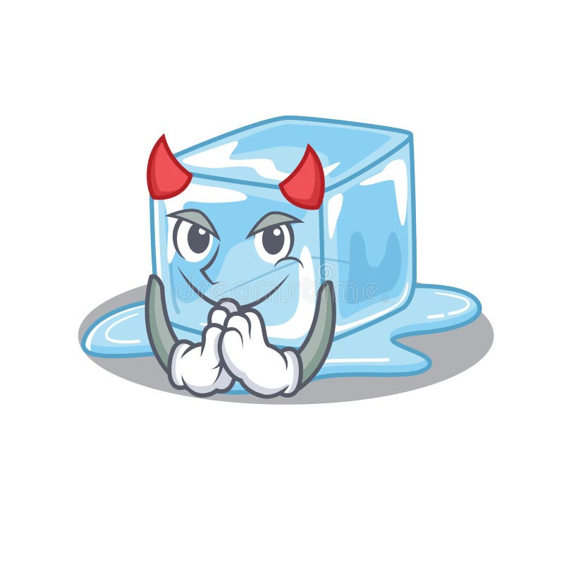 Devil Ice Cube Cartoon in Character Design Stock Vector - Illustration ...