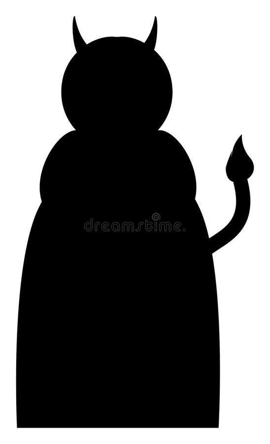 Devil Biting Lips Vector Illustration. Stock Vector - Illustration of ...
